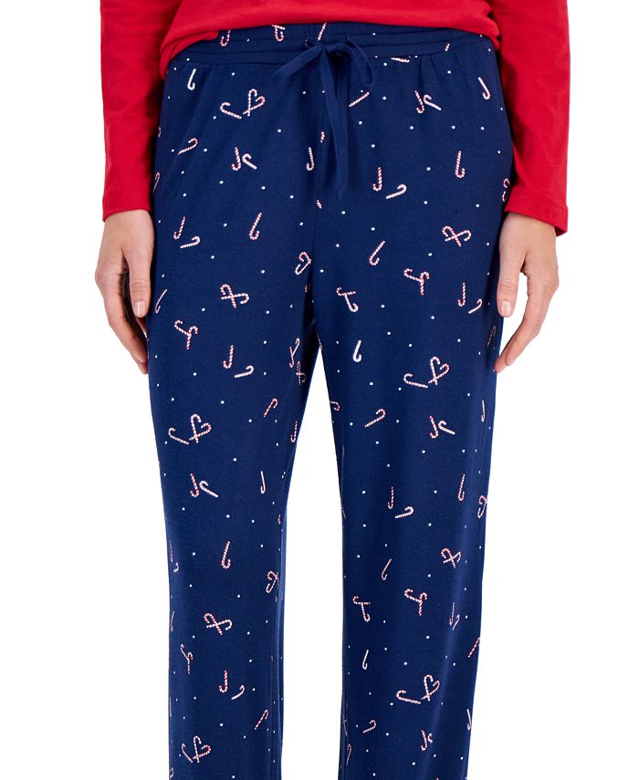 Charter Club Women's Soft Knit Printed Pajama Pants, Created for Macy's ...