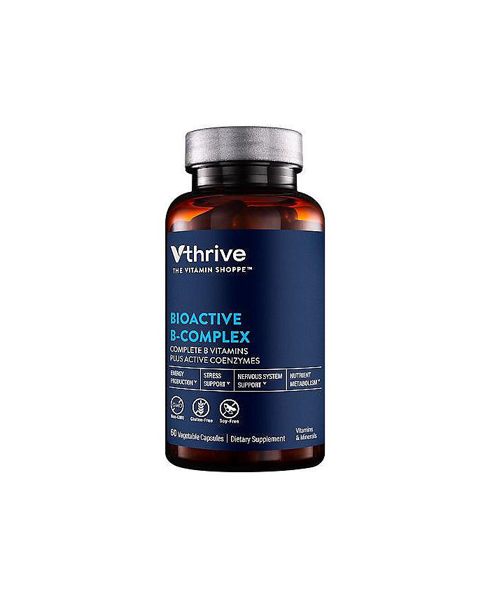 Vthrive Bioactive B-Complex - Vitamin B + Active Coenzymes for Energy Production (60 Vegetable ...
