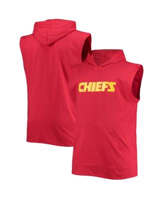 Men's Red Kansas City Chiefs Big and Tall Muscle Sleeveless Pullover ...