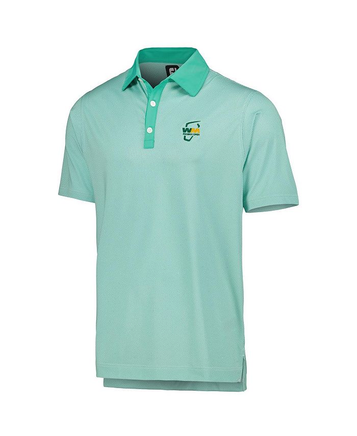 FootJoy Men's Green WM Phoenix Open Lisle Mini-Check ProDry Golf Polo ...