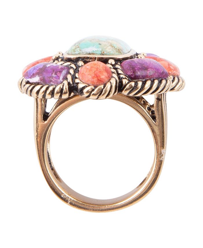 Barse Inca Genuine Multi Stone Round Statement Ring - Macy's