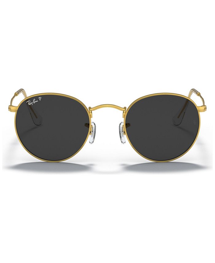 Ray-Ban Men's Polarized Sunglasses, Round Metal - Macy's