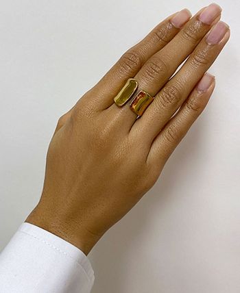 ADORNIA 14K Gold Plated Tall Open Band Ring - Macy's