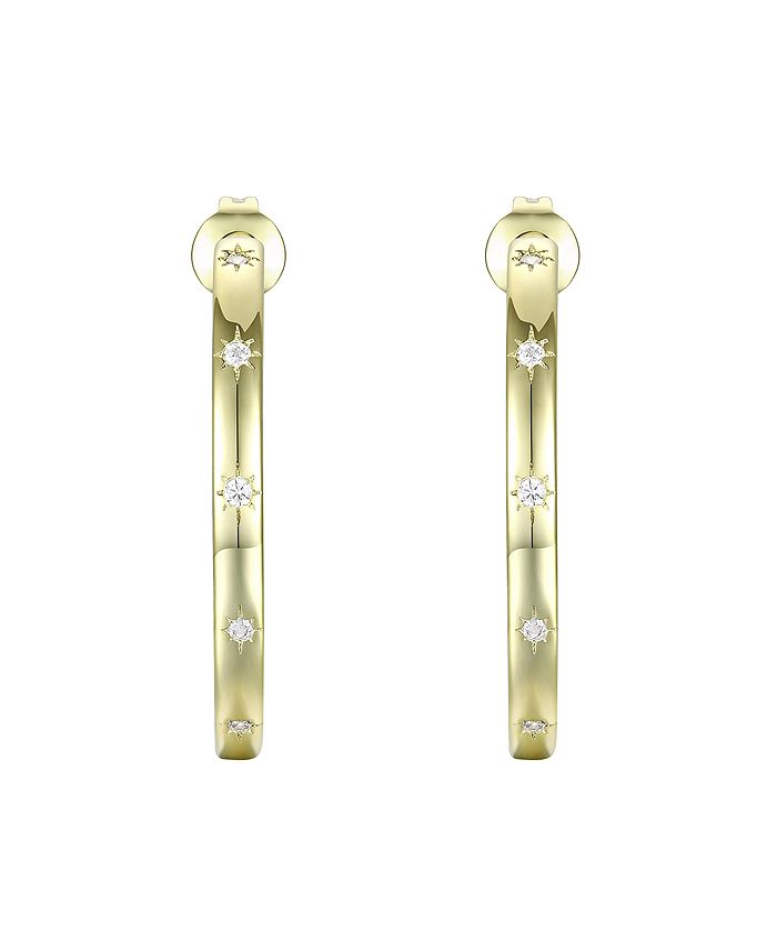 Rachel Glauber 14k Gold Plated Cubic Zirconia Hoop Earrings Macys