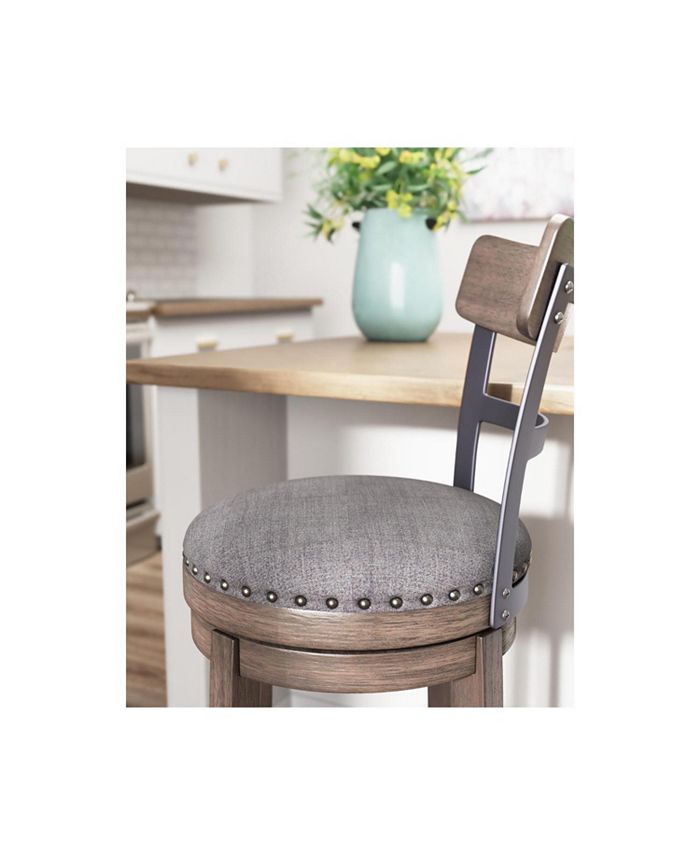 Signature Design By Ashley Caitbrook Upholstery Swivel Barstool - Macy's