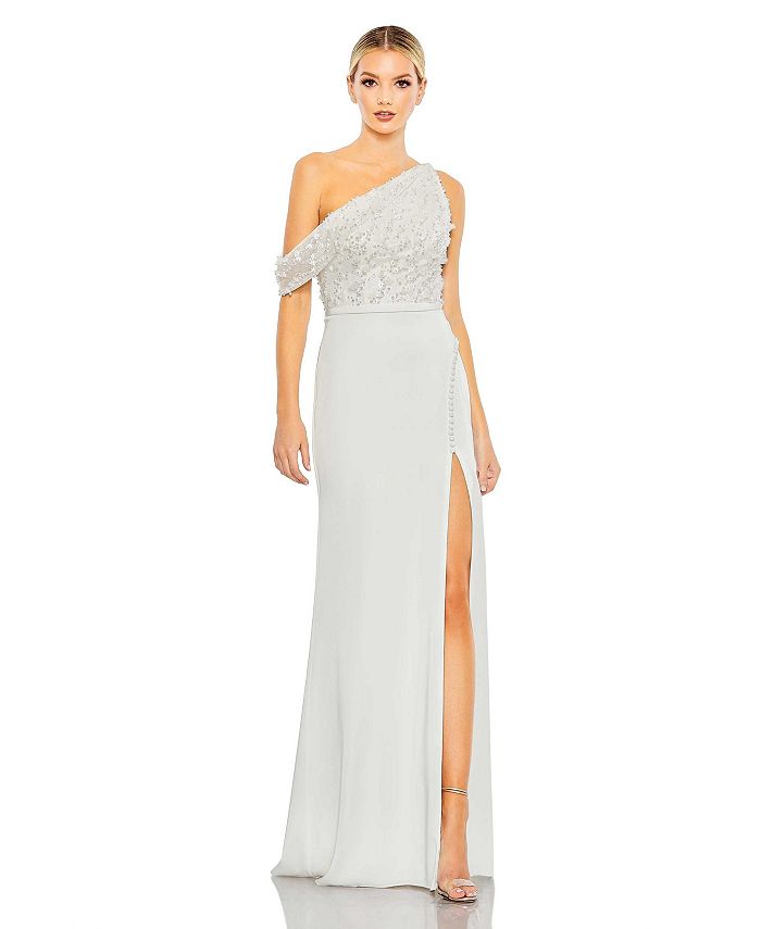 Mac Duggal Women's Embellished Drop Shoulder Column Gown - Macy's