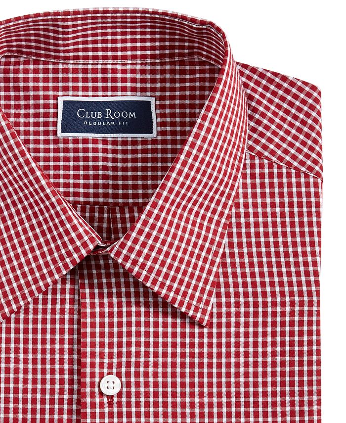Club Room Men's Regular Fit Check Dress Shirt, Created for Macy's - Macy's