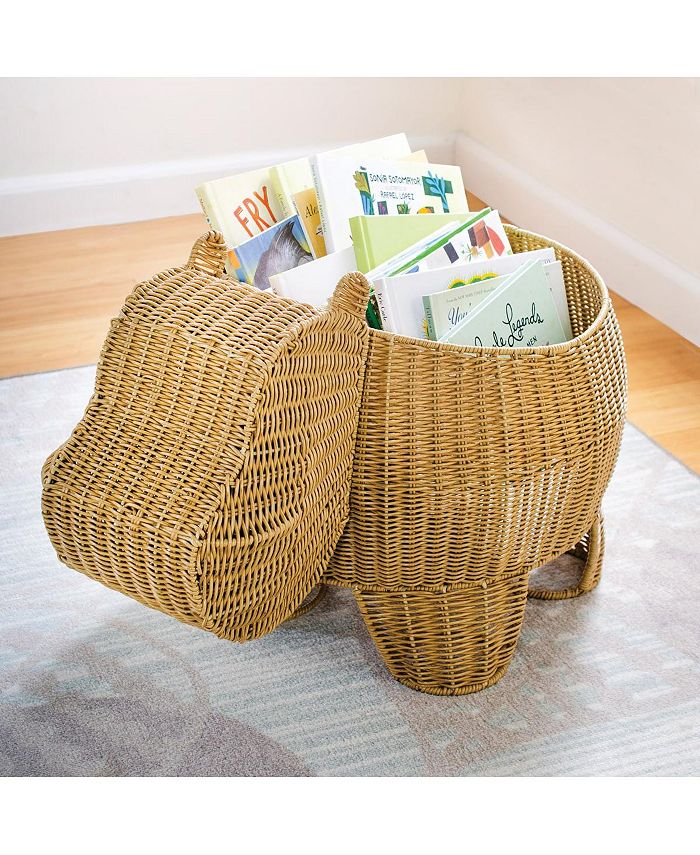 Kaplan Early Learning Hippo Washable Wicker Floor Basket - Macy's