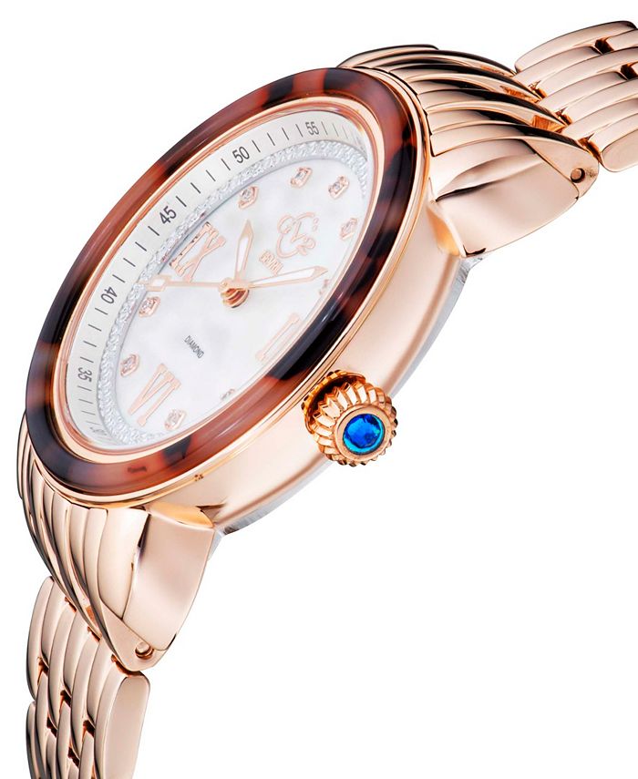 GV2 by Gevril Women's Marsala Swiss Quartz Tortoise Rose Gold-Tone ...