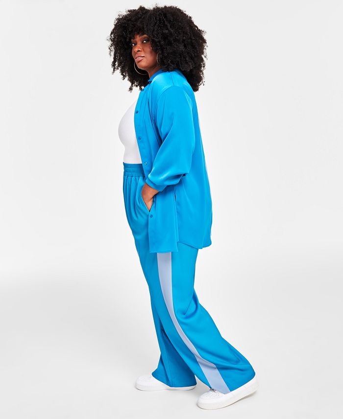 Nina Parker Trendy Plus Size Colorblocked Woven Pants - Macy's
