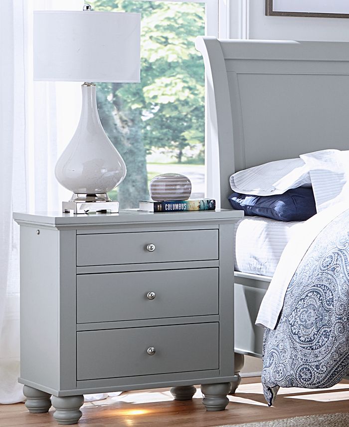 Furniture CLOSEOUT! Cambridge Grey Nightstand - Macy's