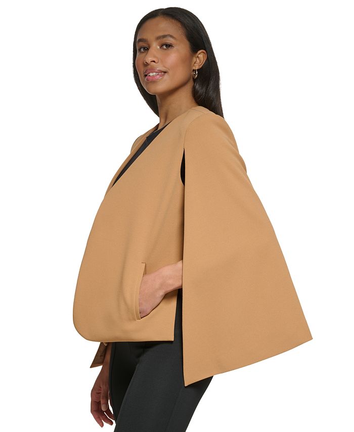 DKNY Women's Collarless Open-Front Cape Jacket - Macy's
