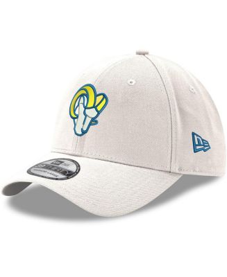 Men's New Era White Los Angeles Rams Ram Head Iced II 39THIRTY Flex Hat ...