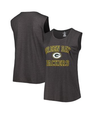 Women's Fanatics Heather Charcoal Green Bay Packers Plus Size Tank Top ...