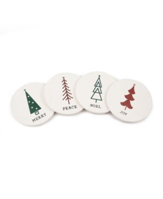 Thirstystone Christmas Tree Stone Coasters, Set of 4 - Macy's