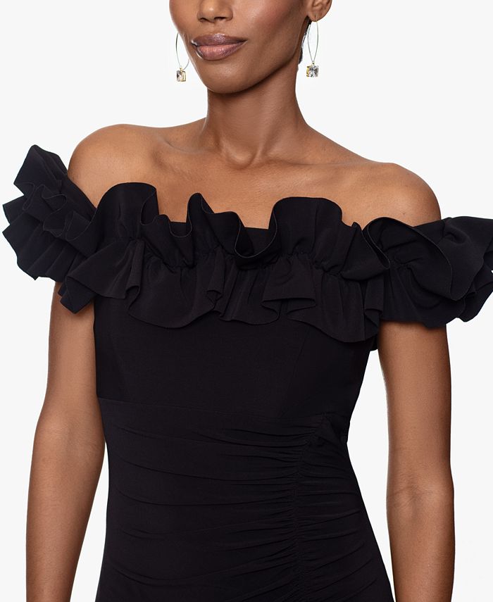 XSCAPE Women's Ruffled Off-The-Shoulder Dress - Macy's