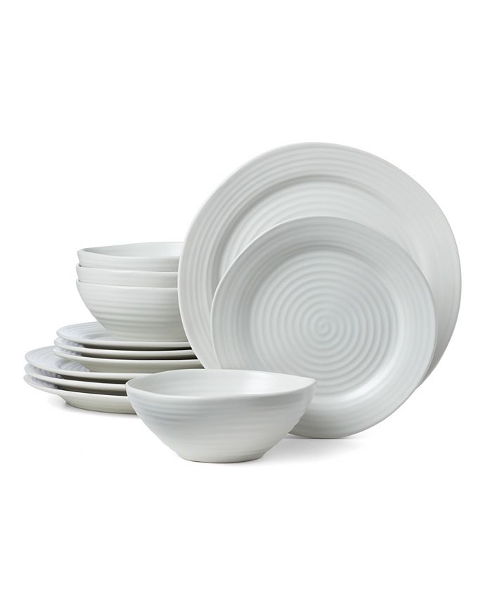 Oneida Ridge 12 Piece Dinnerware Set, Service for 4 - Macy's