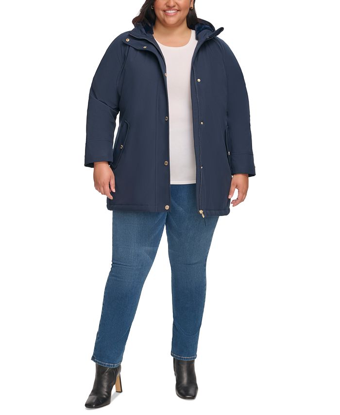 Tommy Hilfiger Women's Plus Size Hooded Anorak Raincoat - Macy's