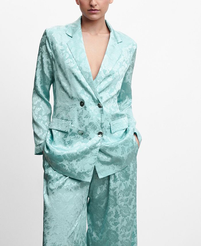 MANGO Women's Jacquard Suit Blazer - Macy's