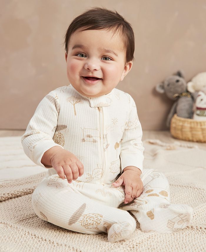 Carter's Baby Boys or Baby Girls Printed 2-Way Zip Up Cotton Blend ...