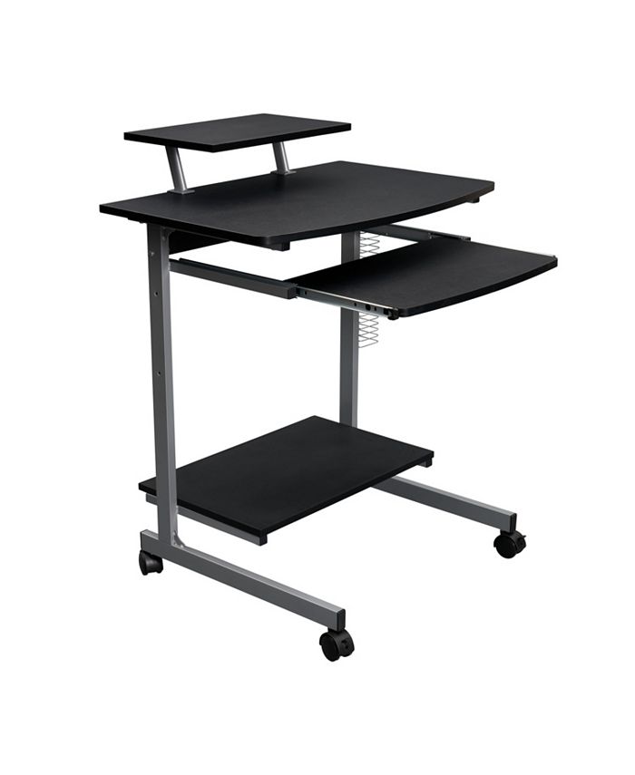 Simplie Fun Compact Computer Cart With Storage, Graphite - Macy's