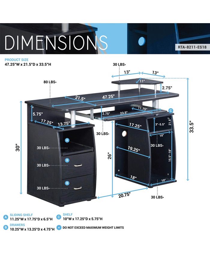 Simplie Fun Complete Computer Workstation Desk With Storage - Macy's