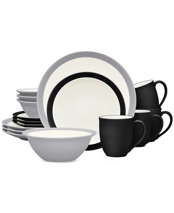 Noritake Colorwave Curve Mixed 16-Pc. Dinnerware Set, Service for 4 ...