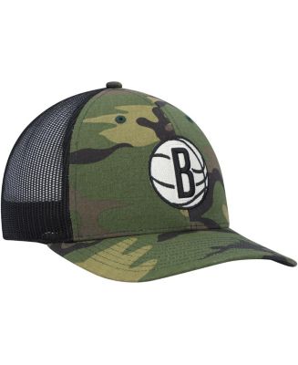 Men's '47 Brand Camo, Black Brooklyn Nets Trucker Snapback Hat - Macy's
