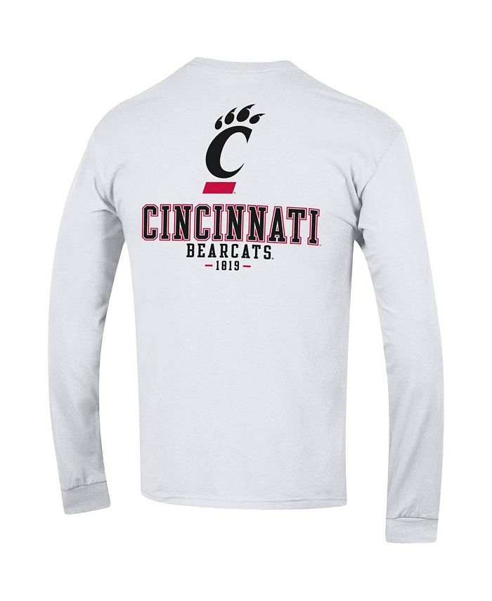 Champion Men's White Cincinnati Bearcats Team Stack Long Sleeve T-shirt ...