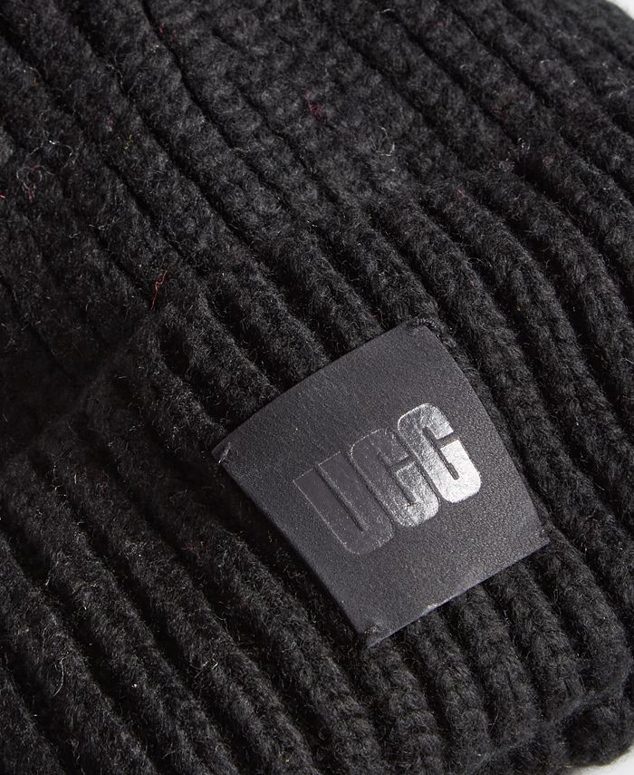UGG® Women's Chunky Rib-Knit Logo-Patch Beanie - Macy's