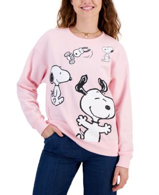 Snoopy Juniors' Snoopy Crewneck Sweatshirt - Macy's