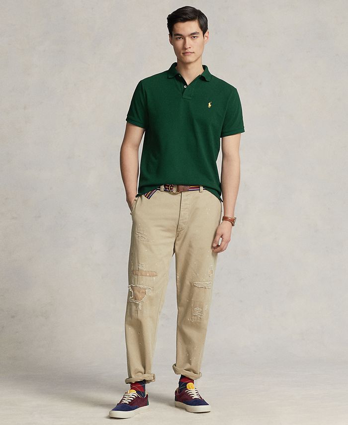 Polo Ralph Lauren Men's Cotton Custom Slim Fit Mesh Polo Shirt - Macy's