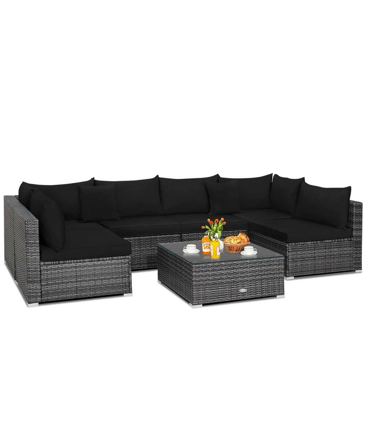 Click here for 7PCS Patio Rattan Furniture Set Sectional Sofa Cus... prices