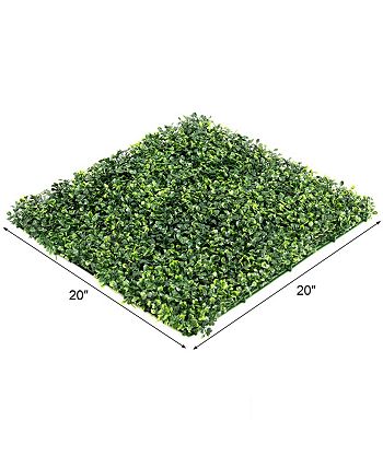 Costway 12 PCS 20''x20'' Artificial Boxwood Plant Wall Panel Hedge ...