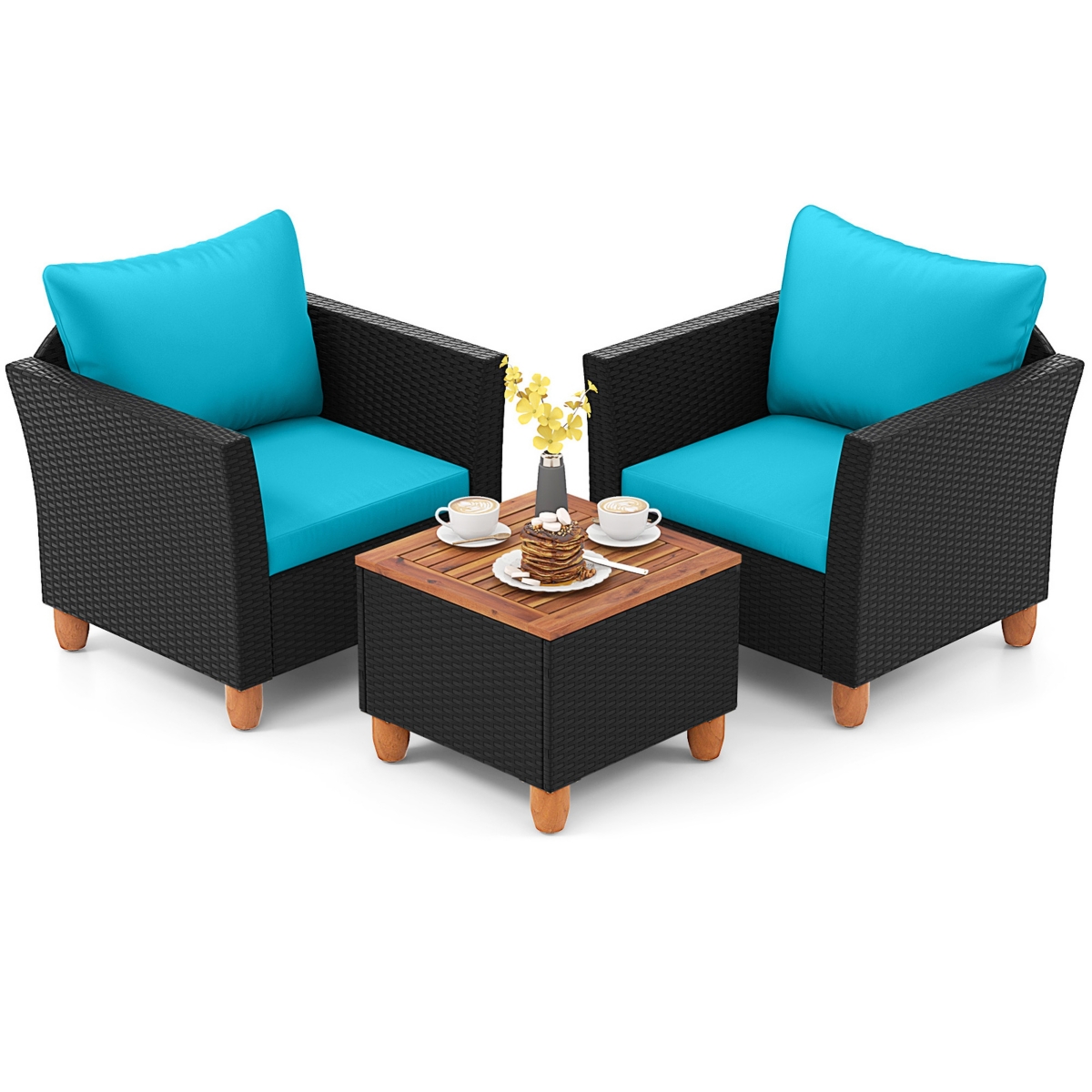Click here for 3PCS Patio Rattan Furniture Set Cushioned Sofa Sto... prices