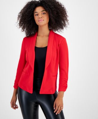 Bar III Women's Ruched 3/4-Sleeve Knit Blazer, Created for Macy's - Macy's