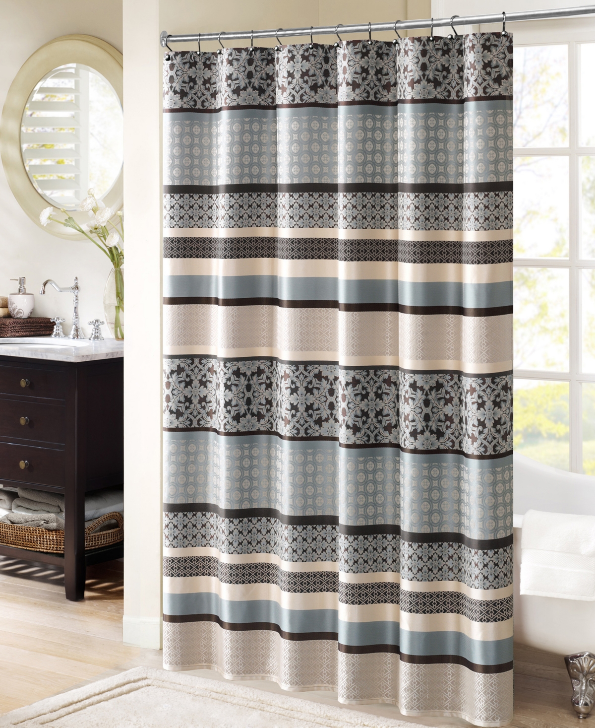 Click here for Madison Park Princeton Jacquard Shower Curtain  72... prices