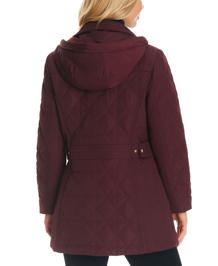 Jones New York Women's Hooded Quilted Coat - Macy's