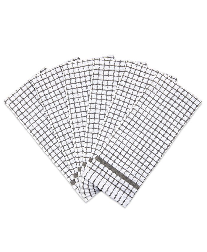 Sloppy Chef Classic Checkered Kitchen Towels (Pack of 6), 100% Cotton ...