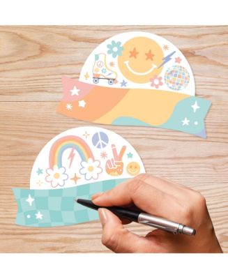 Big Dot of Happiness Retro Pastel DIY Blank Paper Desk or Locker Labels ...