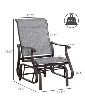 Outsunny Outdoor Swing Glider Chair, Patio Mesh Rocking Chair with ...
