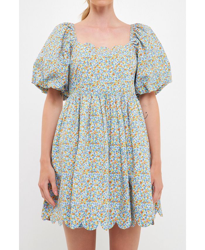 Free the Roses Women's Scalloped Detail Dress - Macy's