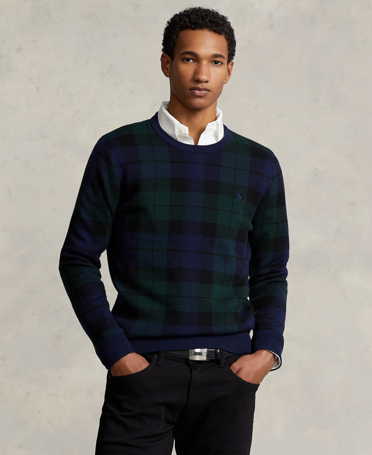 Click here for Polo Ralph Lauren Mens Plaid Washable Wool Sweater... prices