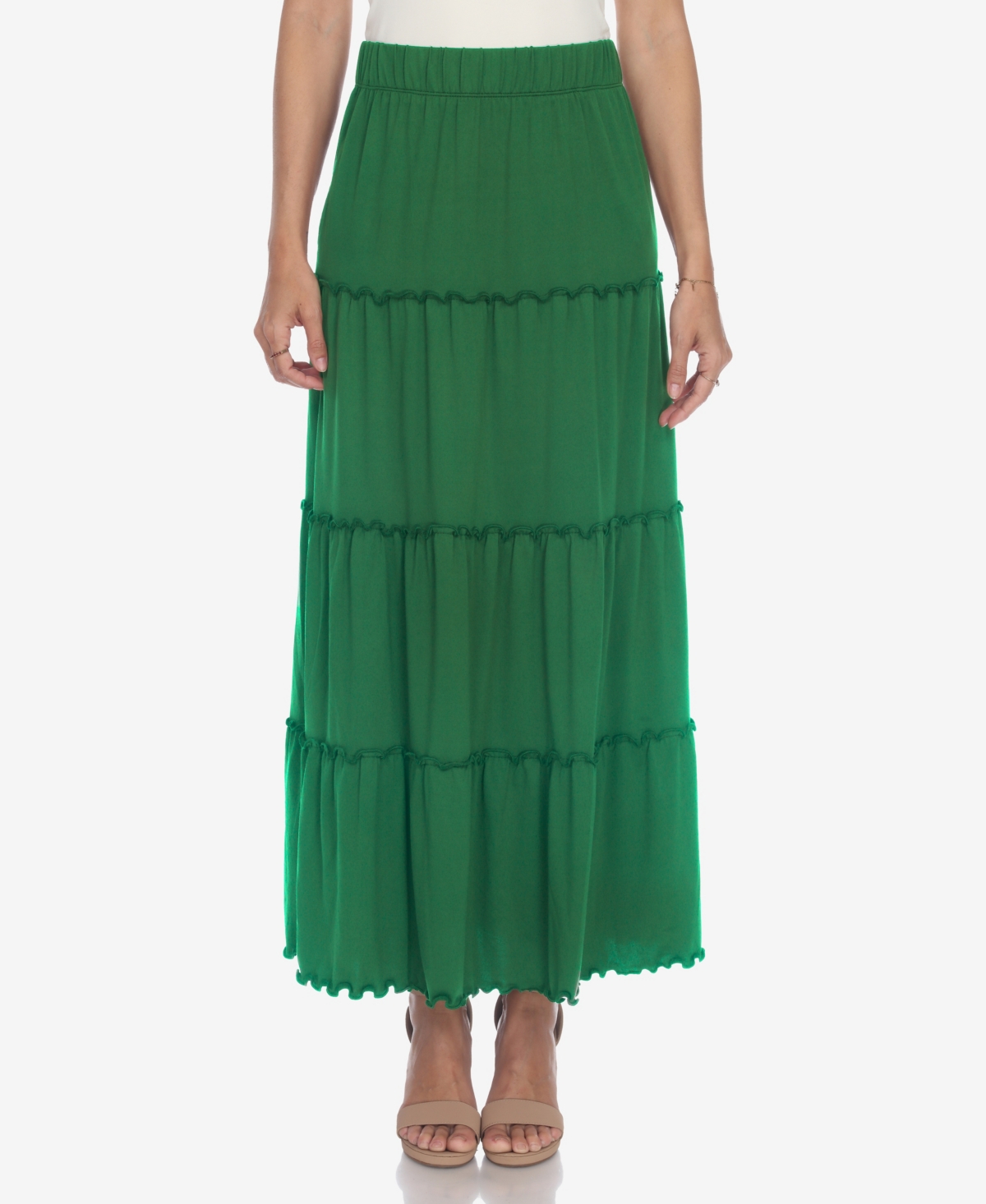 Click here for Womens Tiered Maxi Skirt - Green prices