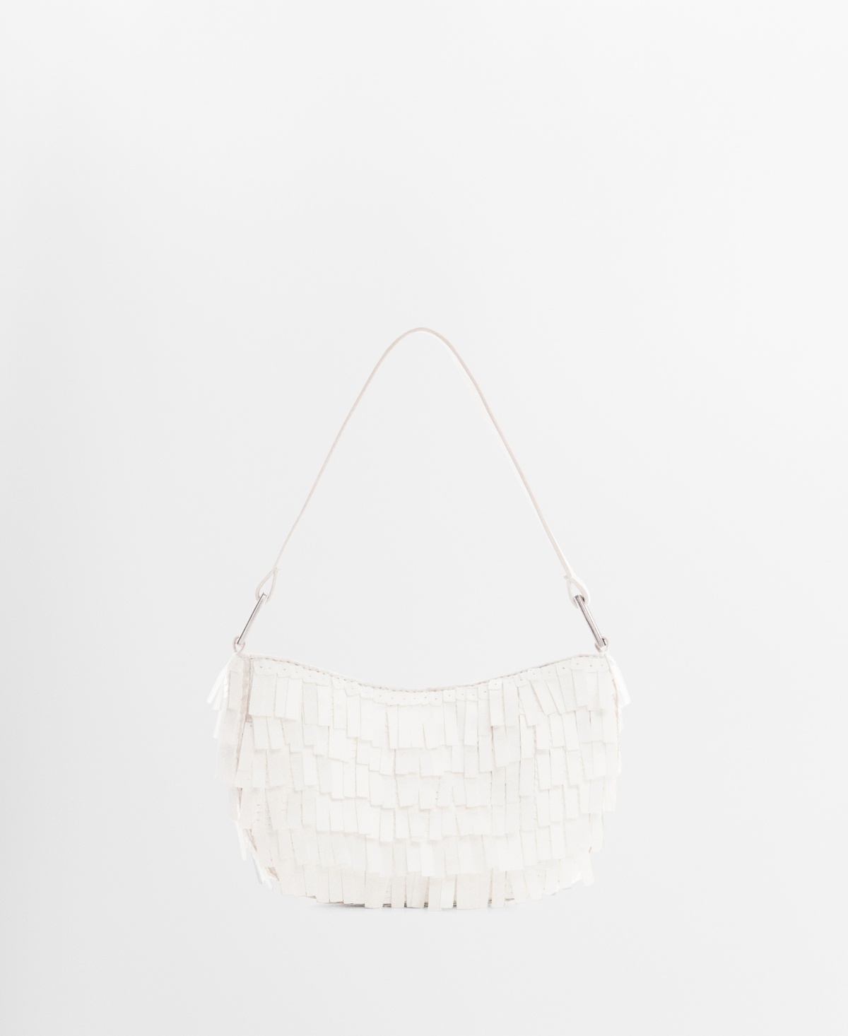 Click here for Mango Womens Fringed Shoulder Bag - White prices