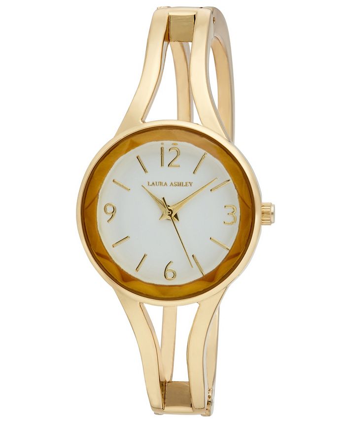 Laura Ashley Women's Quartz Gold-Tone Alloy Watch 28mm - Macy's