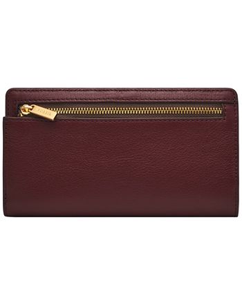 Fossil Liza Leather Slim Bifold Wallet - Macy's