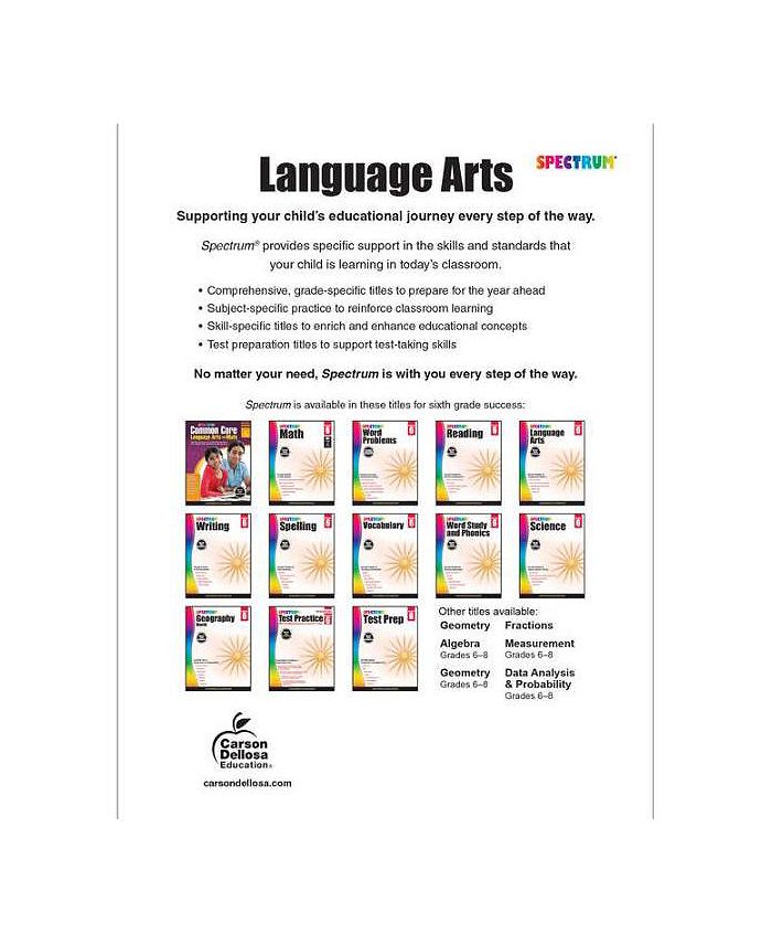 Barnes & Noble Spectrum Language Arts, Grade 6 by Spectrum Compiler ...