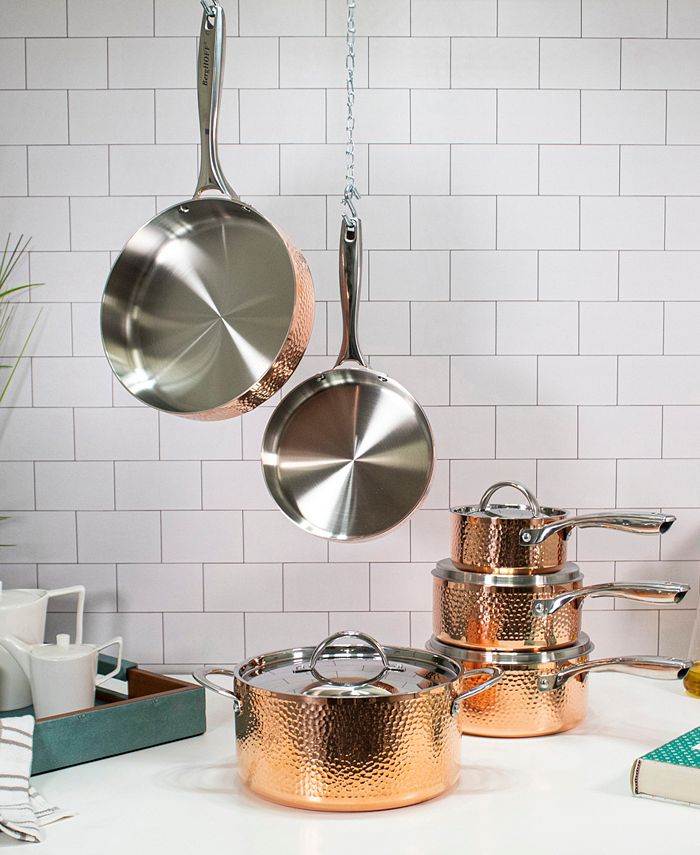 BergHOFF Vintage-Like Tri-Ply 13 Piece Hammered Copper Cookware Set ...