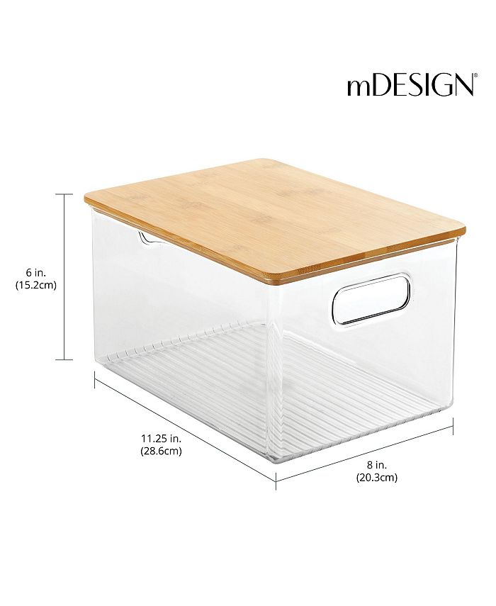 mDesign Plastic Kitchen Food Storage Bin with Lid, Medium - 4 Pack - Macy's